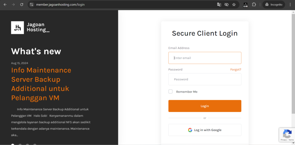 Menerbitkan Invoice Upgrade Layanan Jagoan Hosting