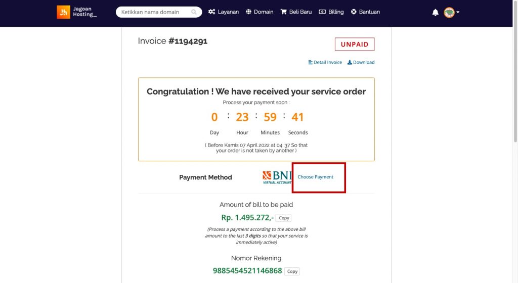 Panduan Pembayaran Via VA BNI - Knowledge Base Jagoan Hosting Indonesia