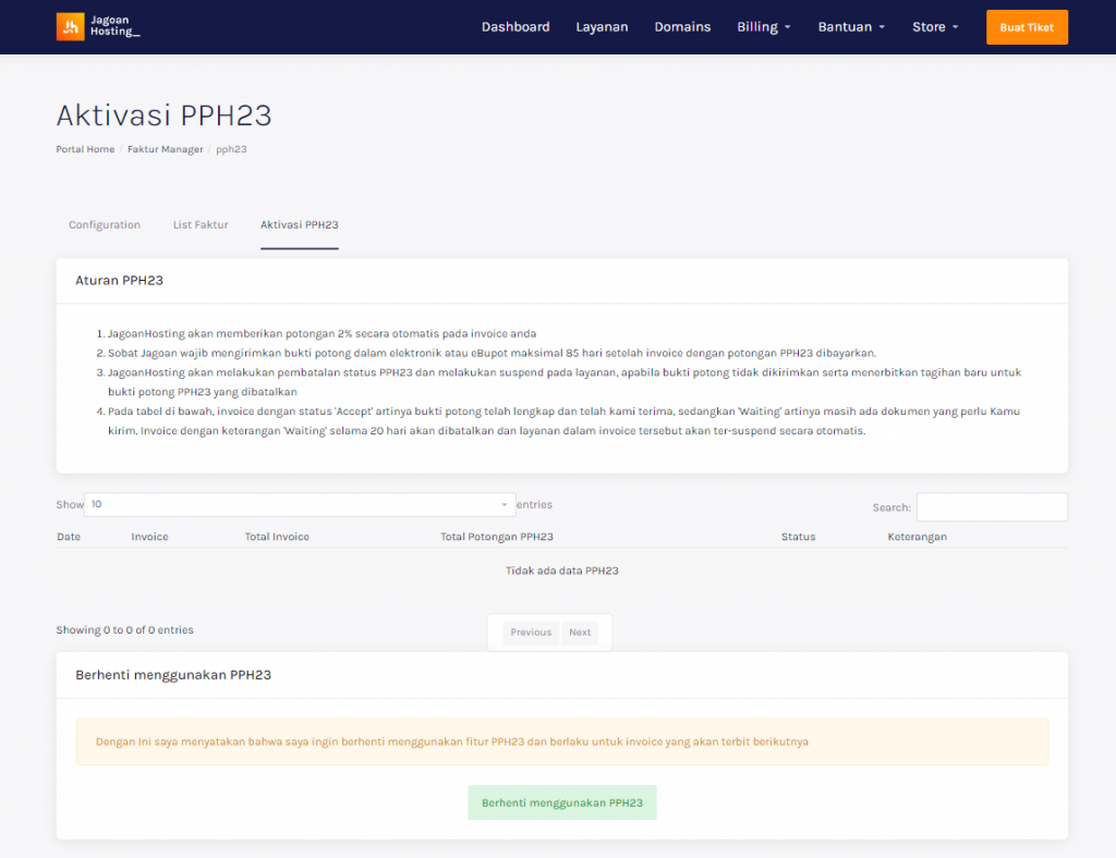 Cara Melakukan Aktivasi PPH23 Di Member Area JagoanHosting - Knowledge ...