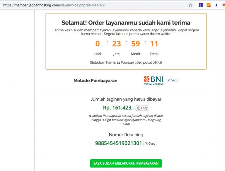 Panduan Pembayaran Via VA BNI - Knowledge Base Jagoan Hosting Indonesia