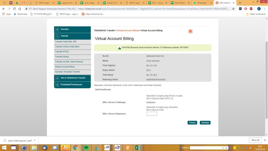 Cara Pembayaran Via BNI di Layanan Jagoan Hosting