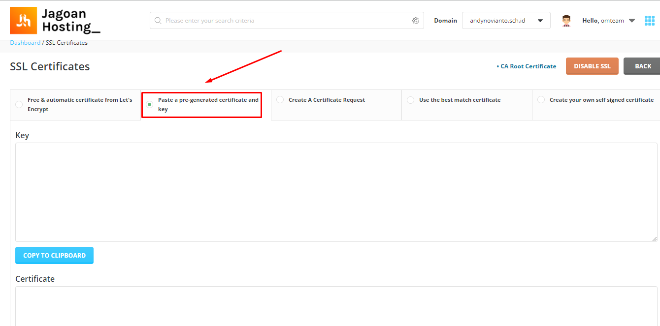Cara Instalasi SSL pada Directadmin - Knowledge Base Jagoan Hosting Indonesia