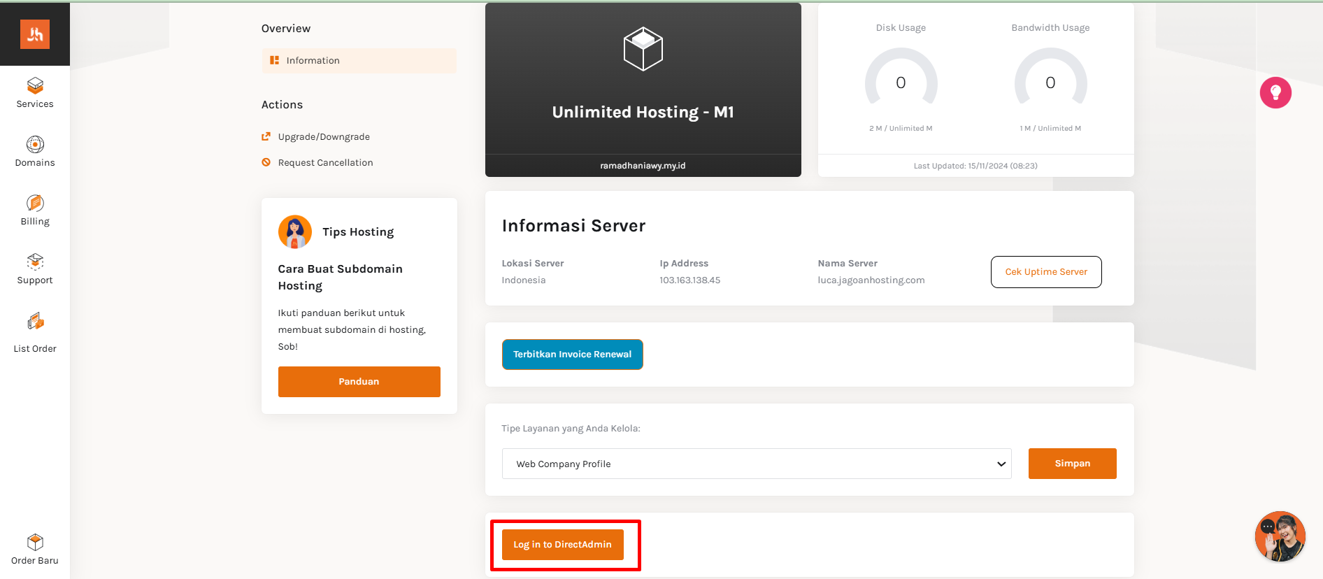 Download Backup Dan Restore Pada Directadmin - Knowledge Base Jagoan Hosting Indonesia