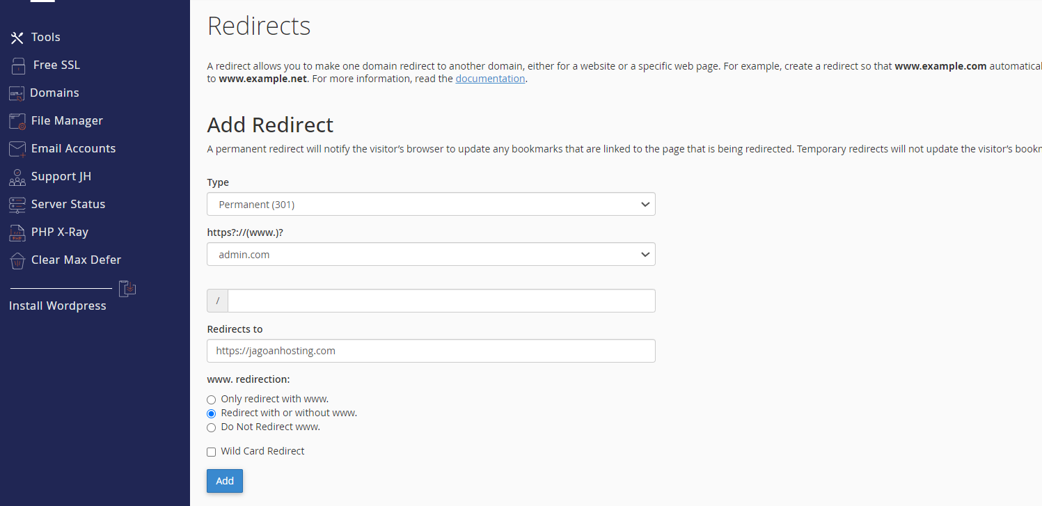 Tutorial Setting Redirect Domain Melalui cPanel