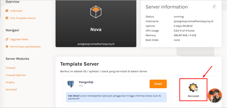 Cara Reinstall Layanan Container Nextgen - Nova - Knowledge Base Jagoan Hosting Indonesia