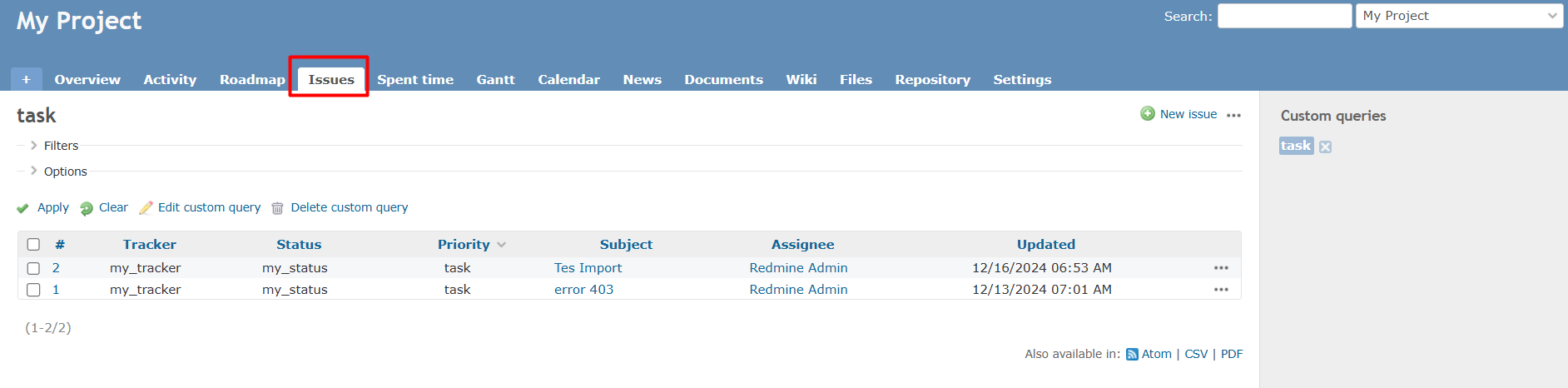 Export dan Import Issues di Redmine - Knowledge Base Jagoan Hosting Indonesia