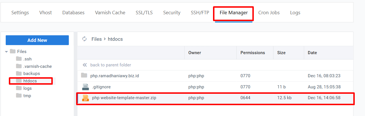 Setup Website PHP di cloudpanel - Knowledge Base Jagoan Hosting Indonesia