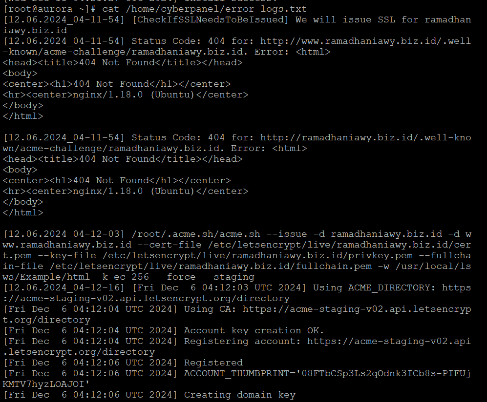Cara Troubleshoot SSL di CyberPanel - Knowledge Base Jagoan Hosting Indonesia
